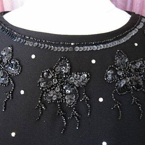50s Jeweled Top / Vintage Rhinestone Top / 1950s Beaded Top / Fits S ...