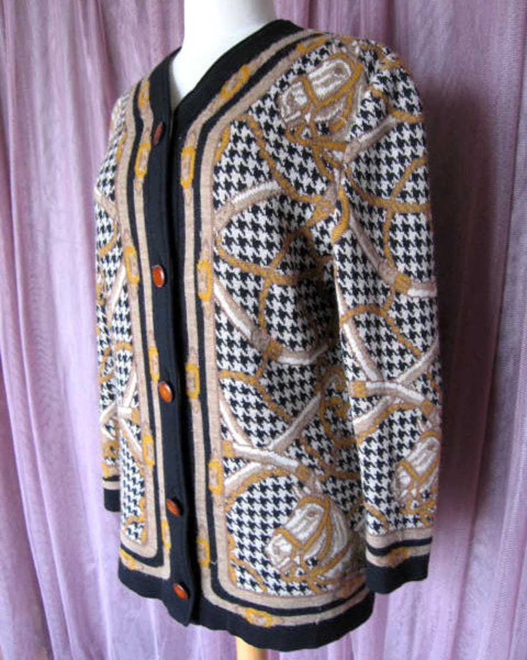 LIOLA ITALY Designer Sweater Cardigan // Fits S to M // Equestrian ...