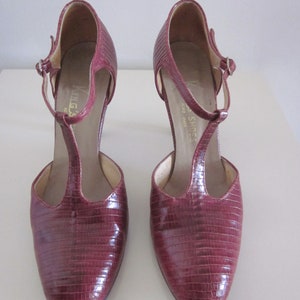 Handmade Lizard Shoes / Fits US 7 / Vintage Red Lizard Shoes / 60s ...