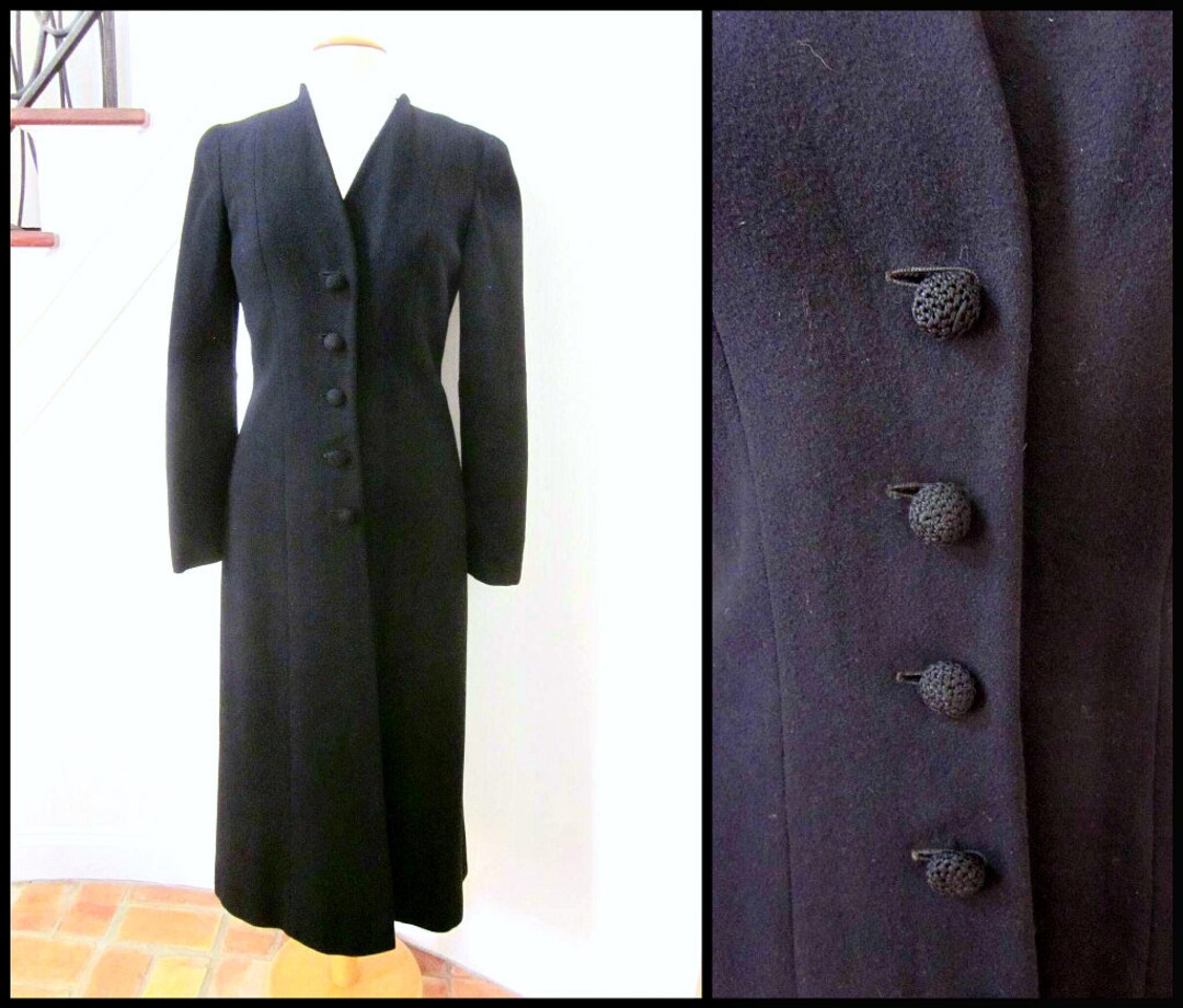 Vintage Diana Leslie Wool Coat: Victorian Style, Made in England, Fits ...