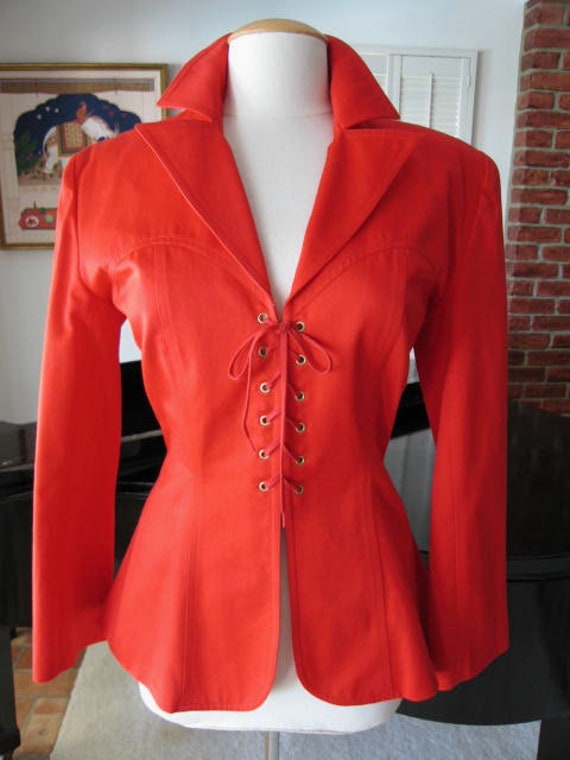 Patrick Kelly Paris Red Corset Jacket / 80s Patrick K… - Gem