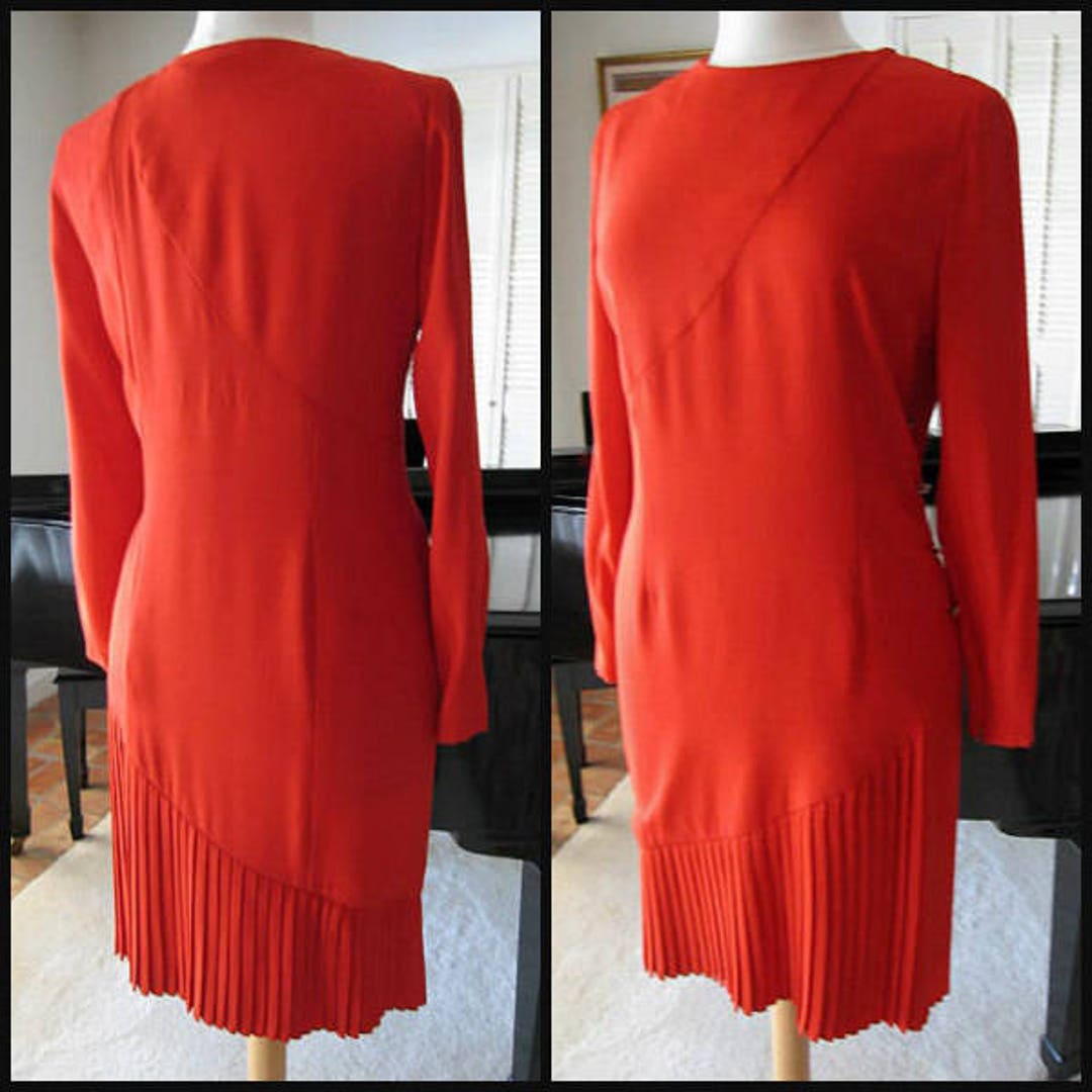 Bill Blass Red Dress Vintage Bill Blass Dress 80s Bill Etsy