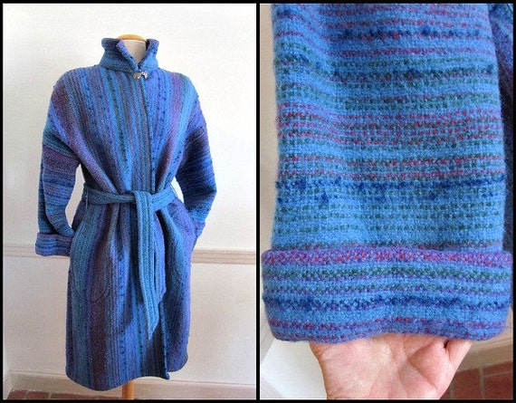 Hand Woven Vintage Coat / fits M to L / Olive Cox Weaver Fiber | Etsy
