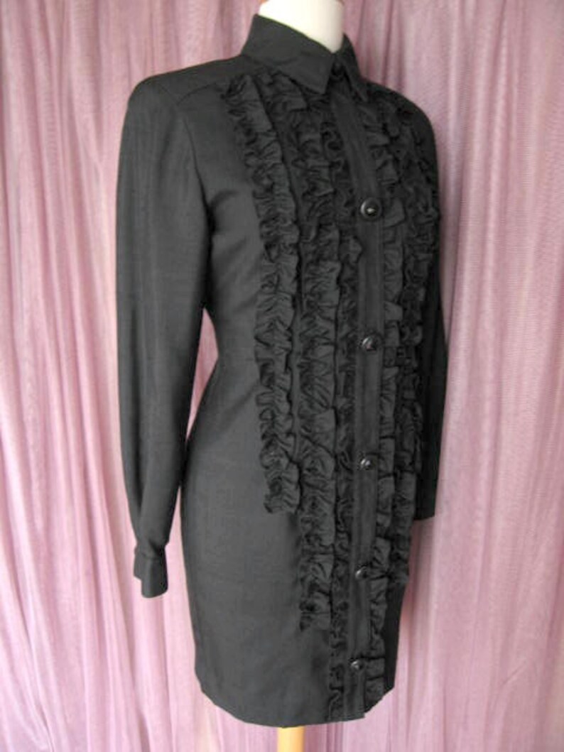 Steve Fabrikant Tuxedo Dress / Vintage Tuxedo Dress / Fits S / Silk ...