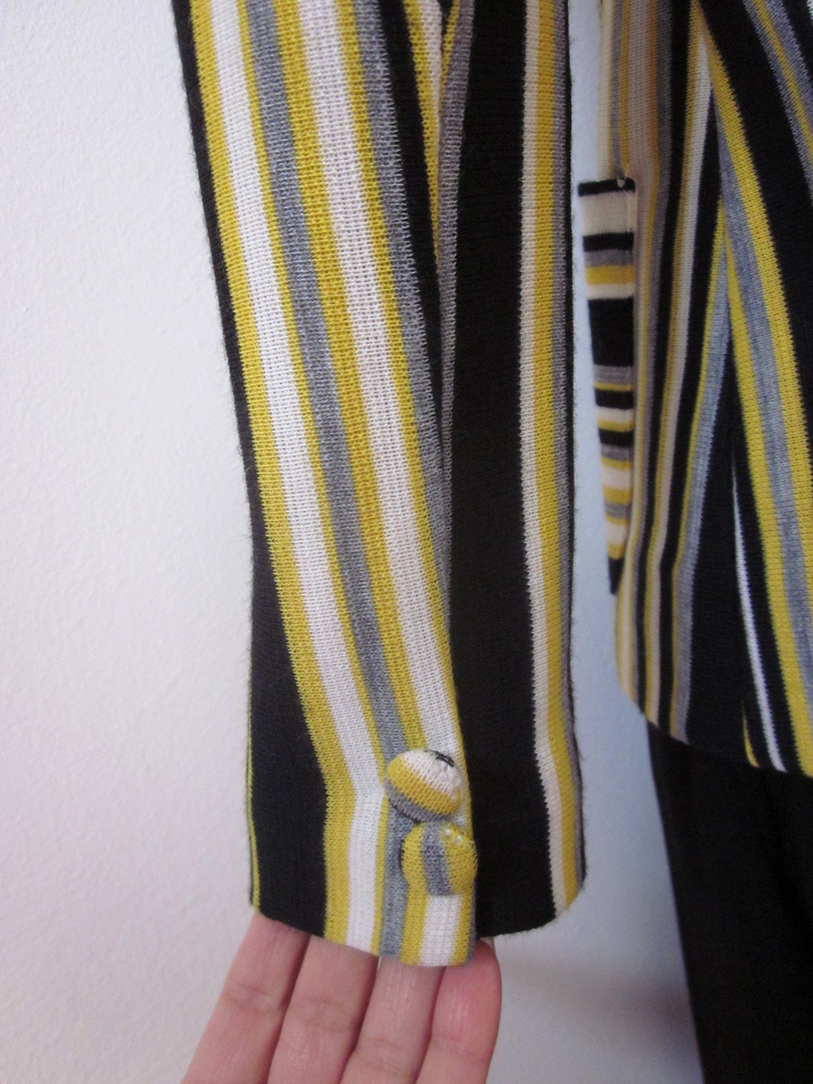 Mod Jacket / Fits S / 60s Striped Jacket / Mod Knit Jacket / Vintage ...