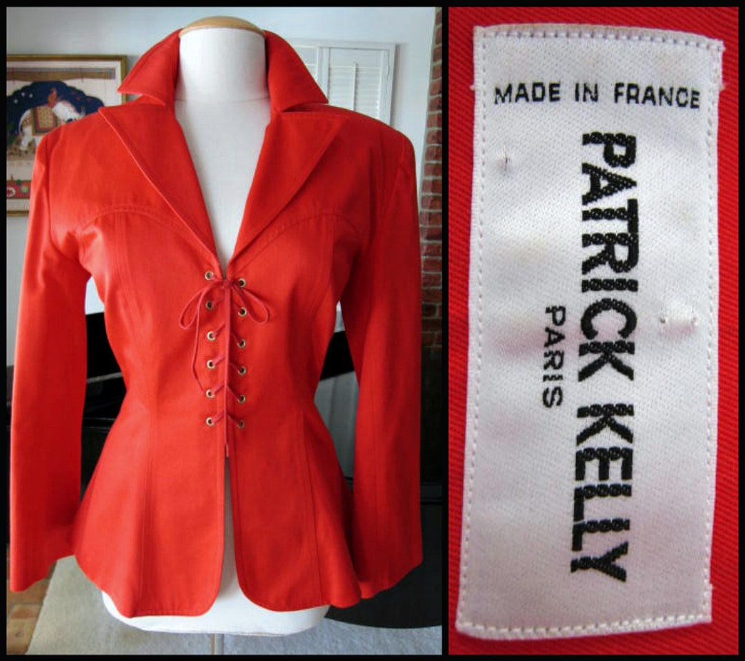 Patrick Kelly Paris Red Corset Jacket / 80s Patrick Kelly Jacket / Fits ...