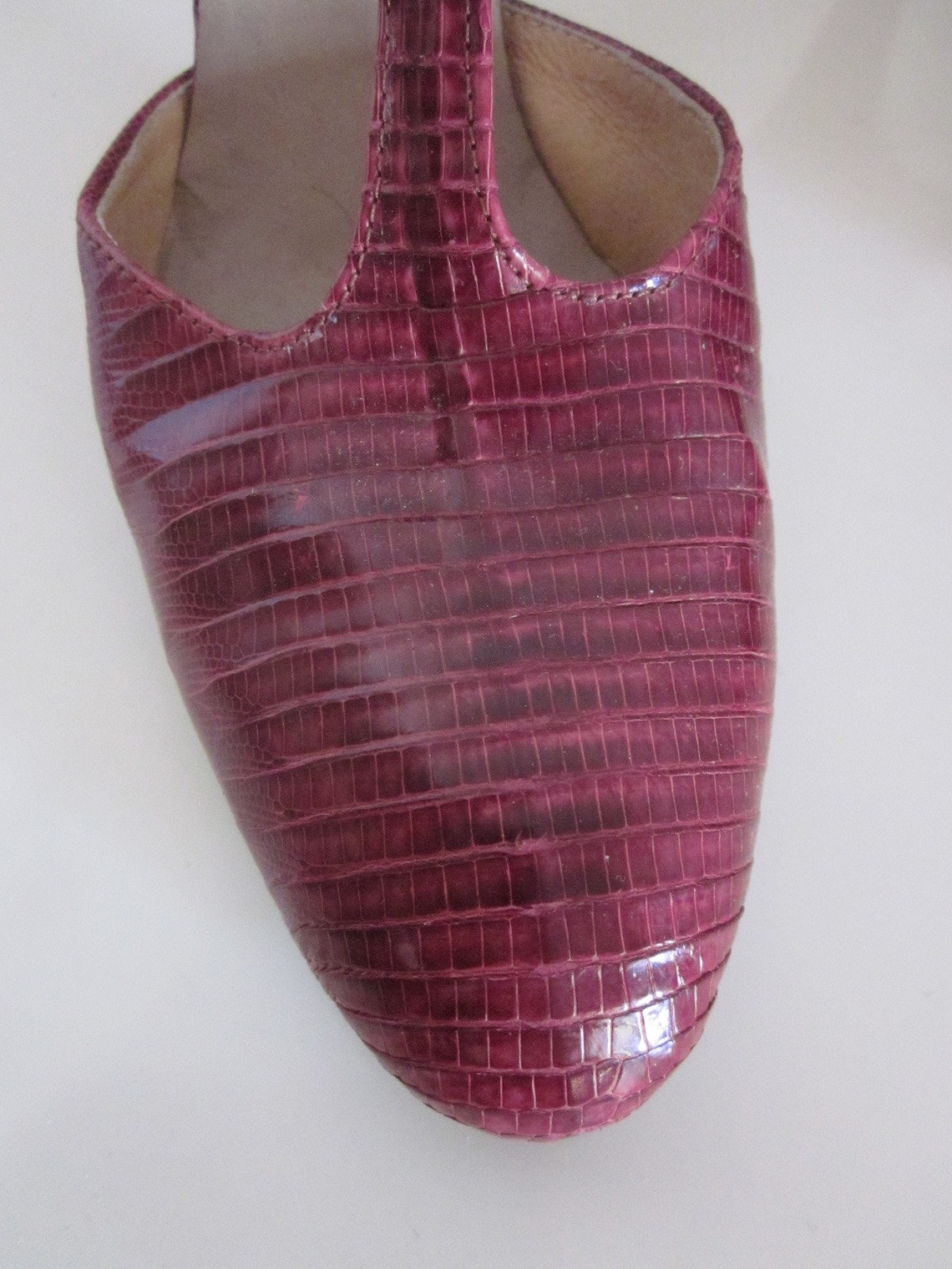 Handmade Lizard Shoes / Fits US 7 / Vintage Red Lizard Shoes / 60s ...