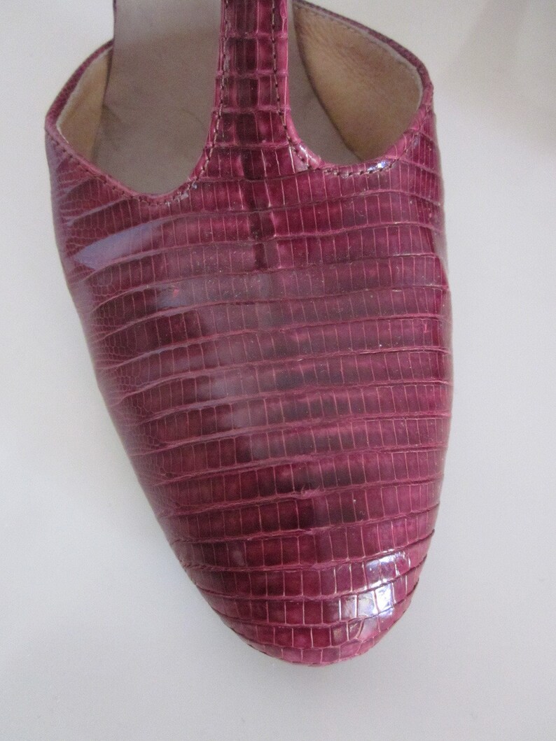 Handmade Lizard Shoes / Fits US 7 / Vintage Red Lizard Shoes / 60s ...