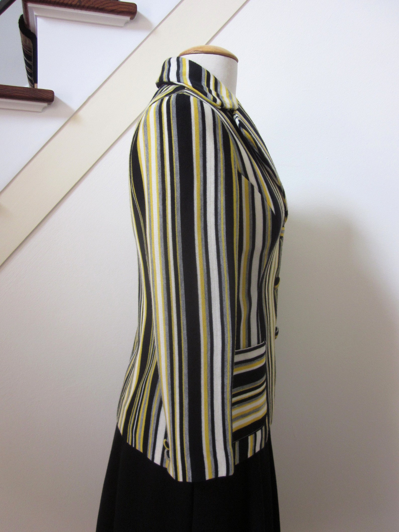 Mod Jacket / Fits S / 60s Striped Jacket / Mod Knit Jacket / Vintage ...