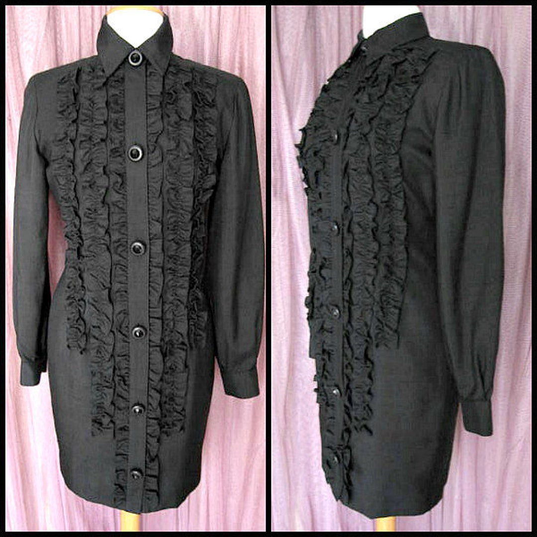 Steve Fabrikant Tuxedo Dress / Vintage Tuxedo Dress / Fits S / Silk ...