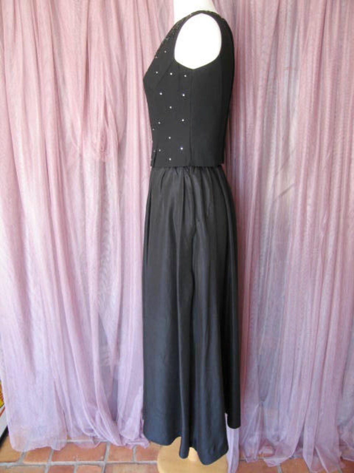 50s Jeweled Top / Vintage Rhinestone Top / 1950s Beaded Top / Fits S ...