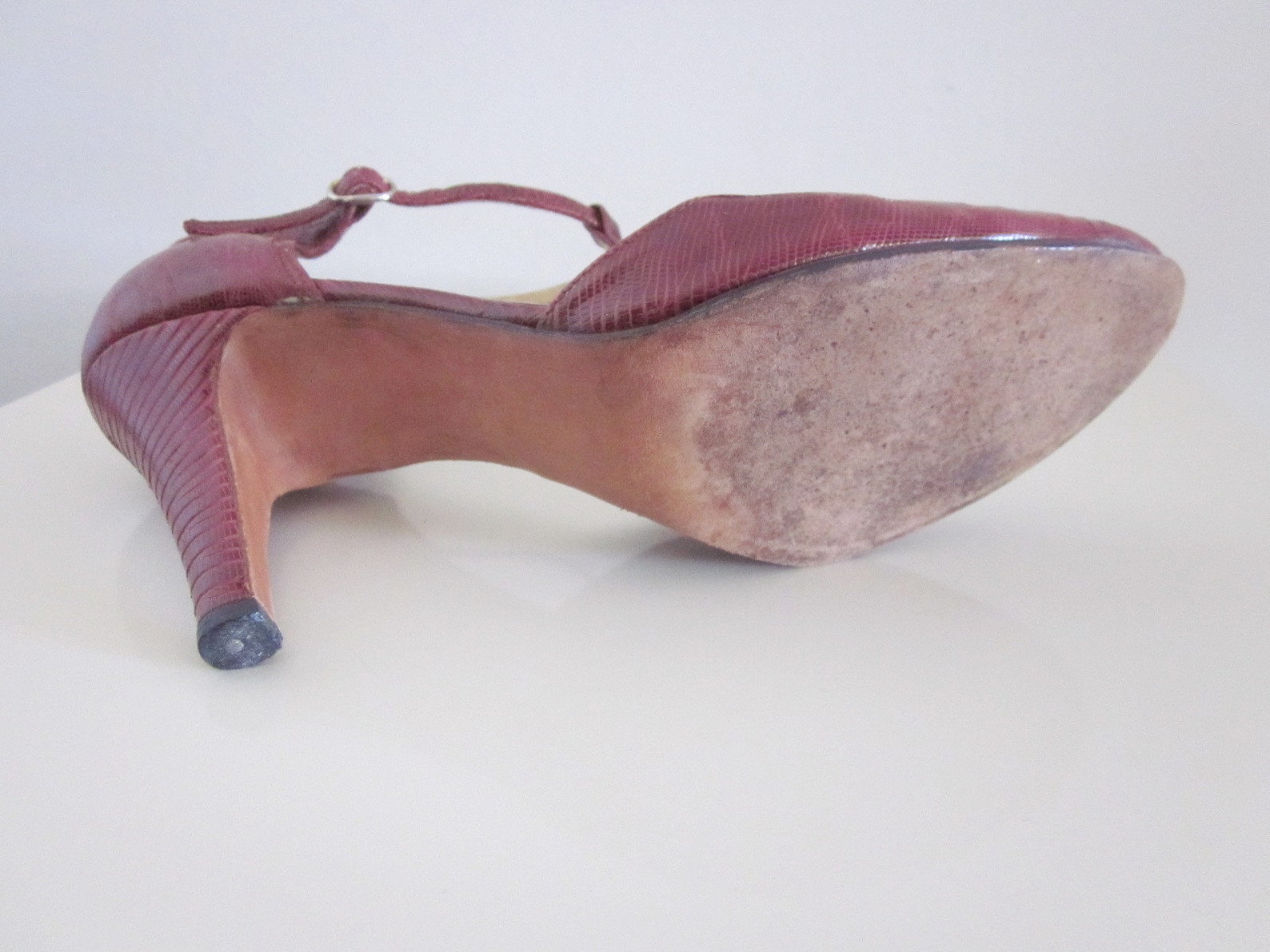 Handmade Lizard Shoes / Fits US 7 / Vintage Red Lizard Shoes / 60s ...