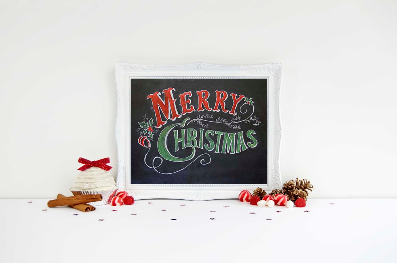 Christmas Poster Decor Merry Christmas - Etsy