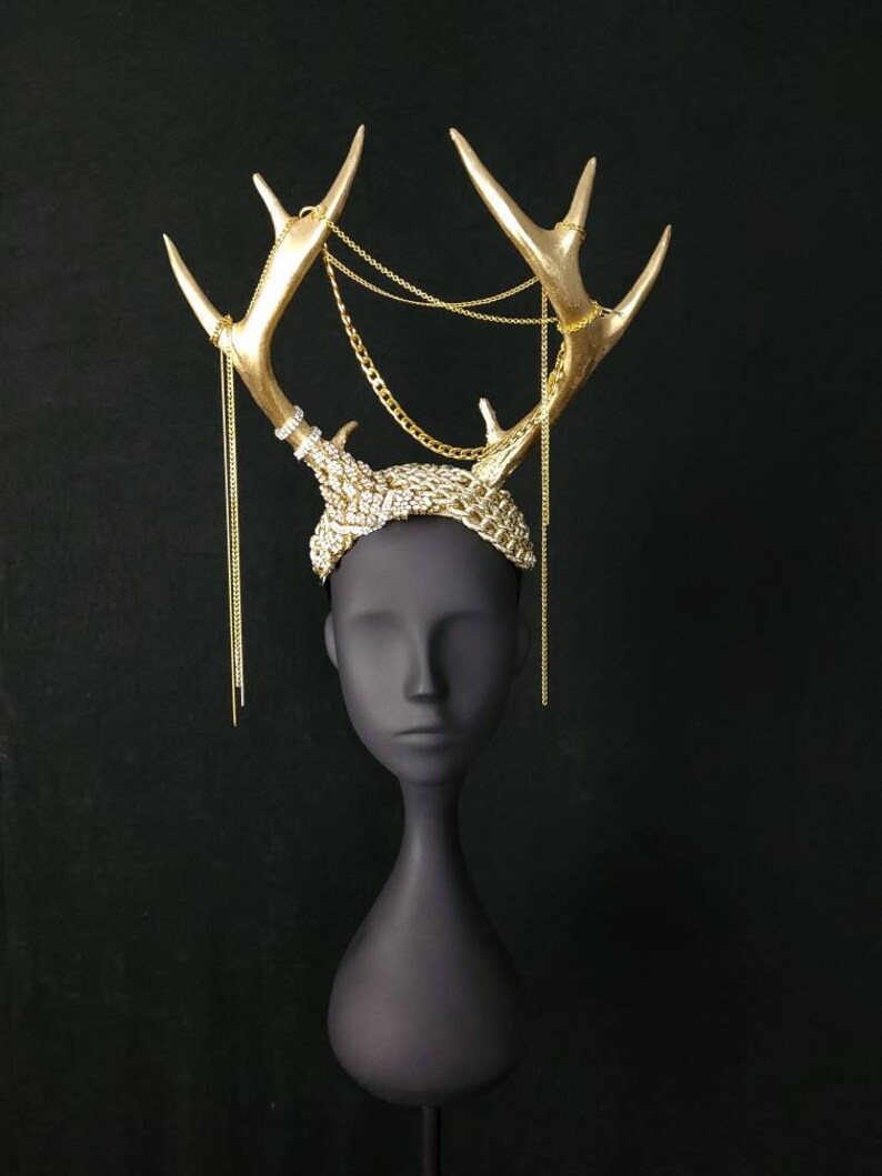 CLEARANCE SALE Antler Crown the White Stag Headpiece Antler Headdress ...