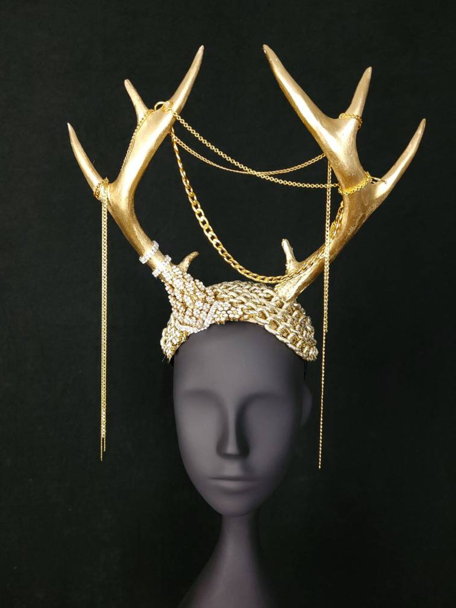 CLEARANCE SALE Antler Crown the White Stag Headpiece Antler Headdress ...