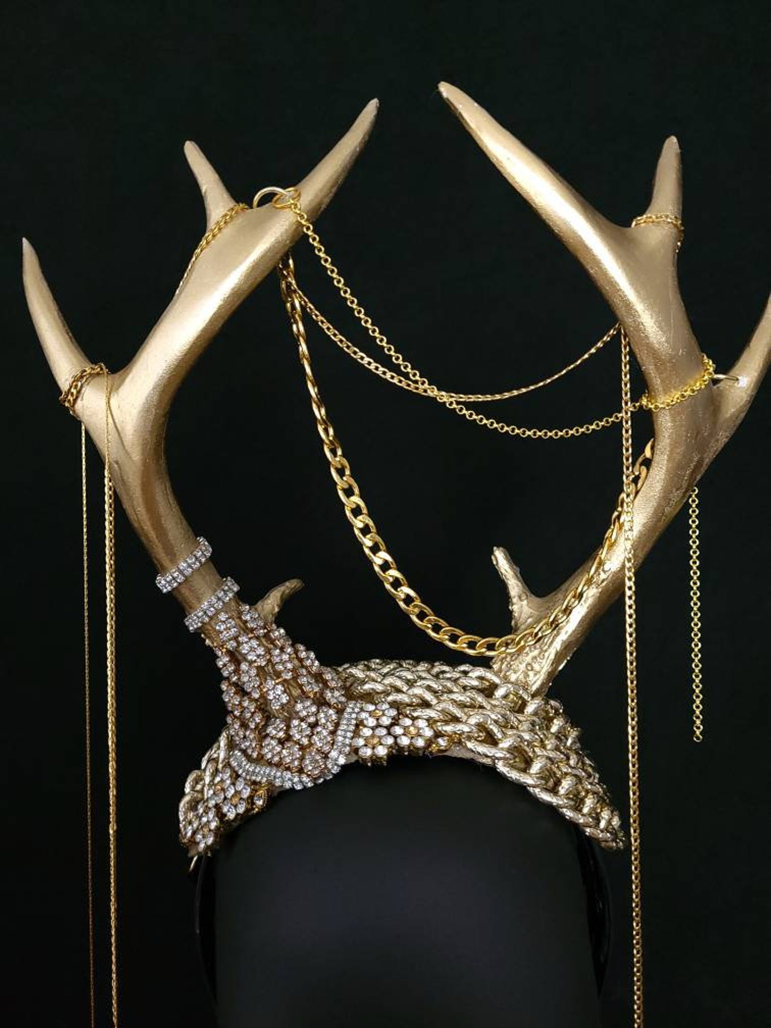 CLEARANCE SALE Antler Crown the White Stag Headpiece Antler Headdress ...