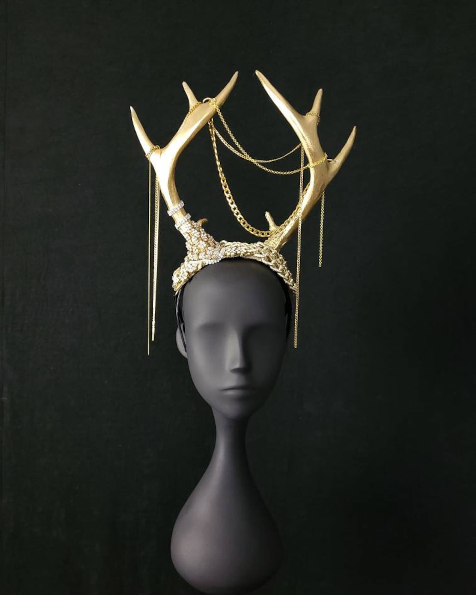 CLEARANCE SALE Antler Crown the White Stag Headpiece Antler Headdress ...