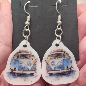 Colorful VW Bus Earrings! - Etsy