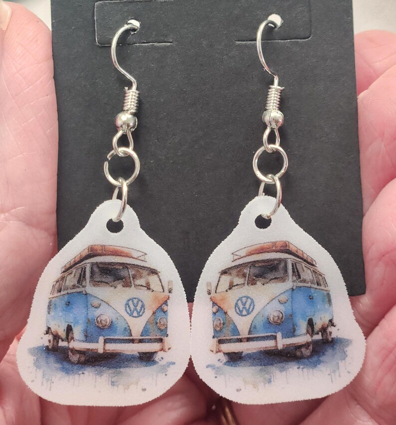 Colorful VW Bus Earrings! - Etsy