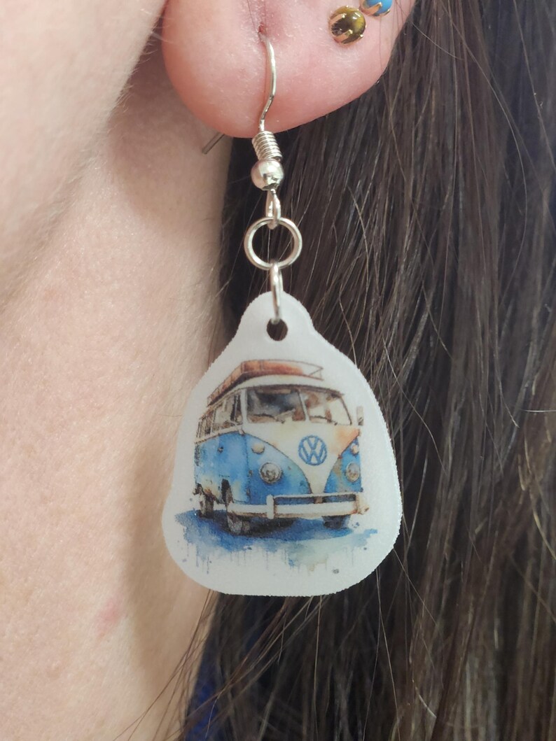 Colorful VW Bus Earrings! - Etsy