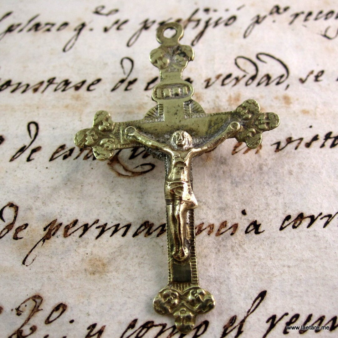 Fine Detailed Spanish Catholic Crucifix Thin Brass - Etsy
