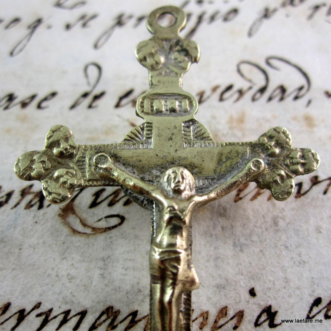 Fine Detailed Spanish Catholic Crucifix Thin Brass - Etsy