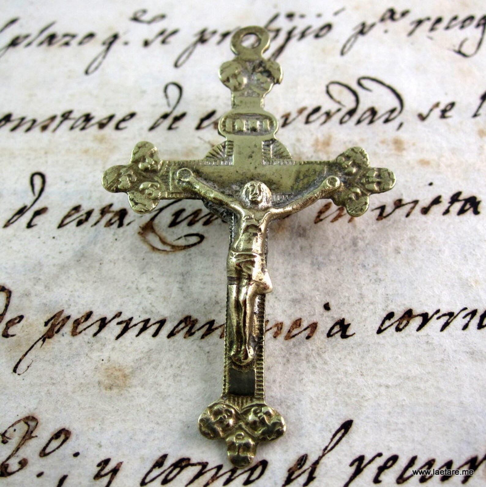 Fine Detailed Spanish Catholic Crucifix Thin Brass - Etsy