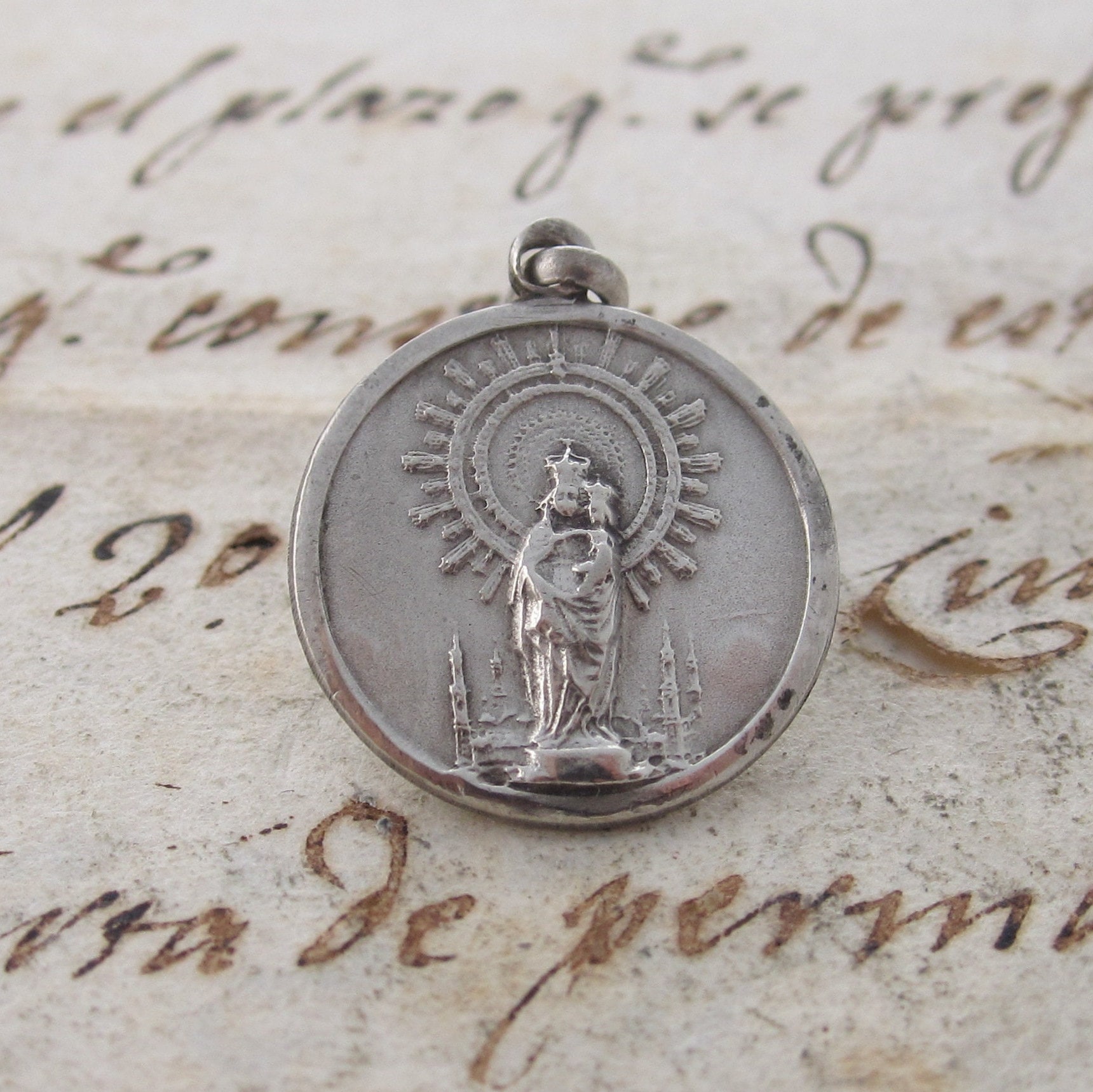 Our Lady of the Pillar Silver Scapular- Sacred Heart of Jesus ...