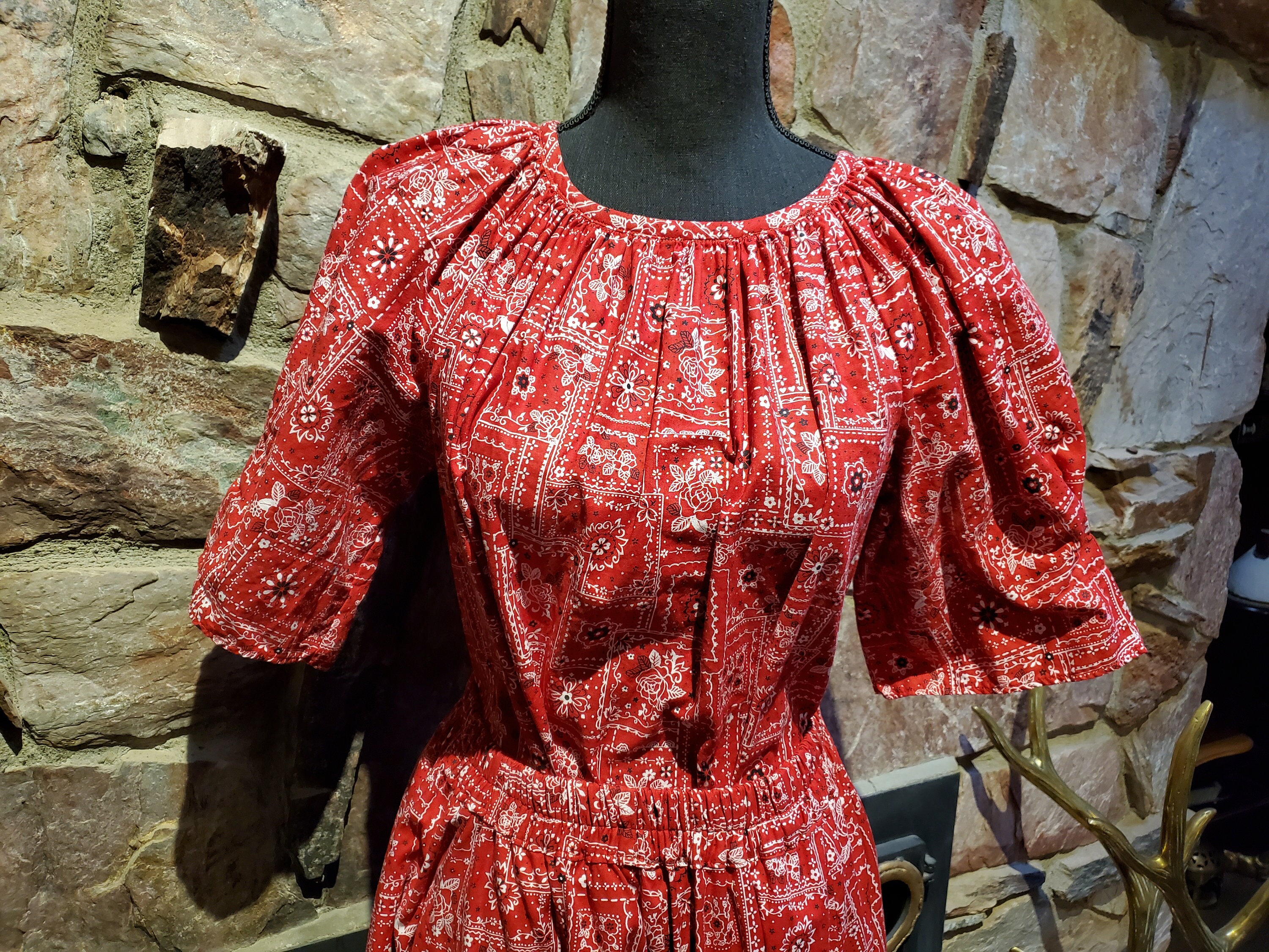 Country Dance Dress Red Picnic Dress, Country Dance Dress, Long Dance ...