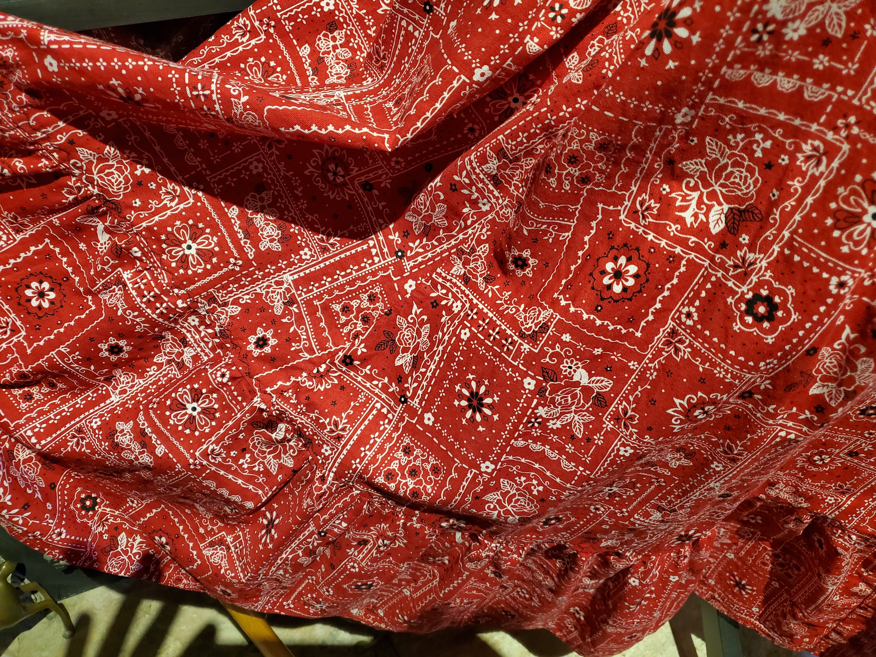 Country Dance Dress Red Picnic Dress, Country Dance Dress, Long Dance ...