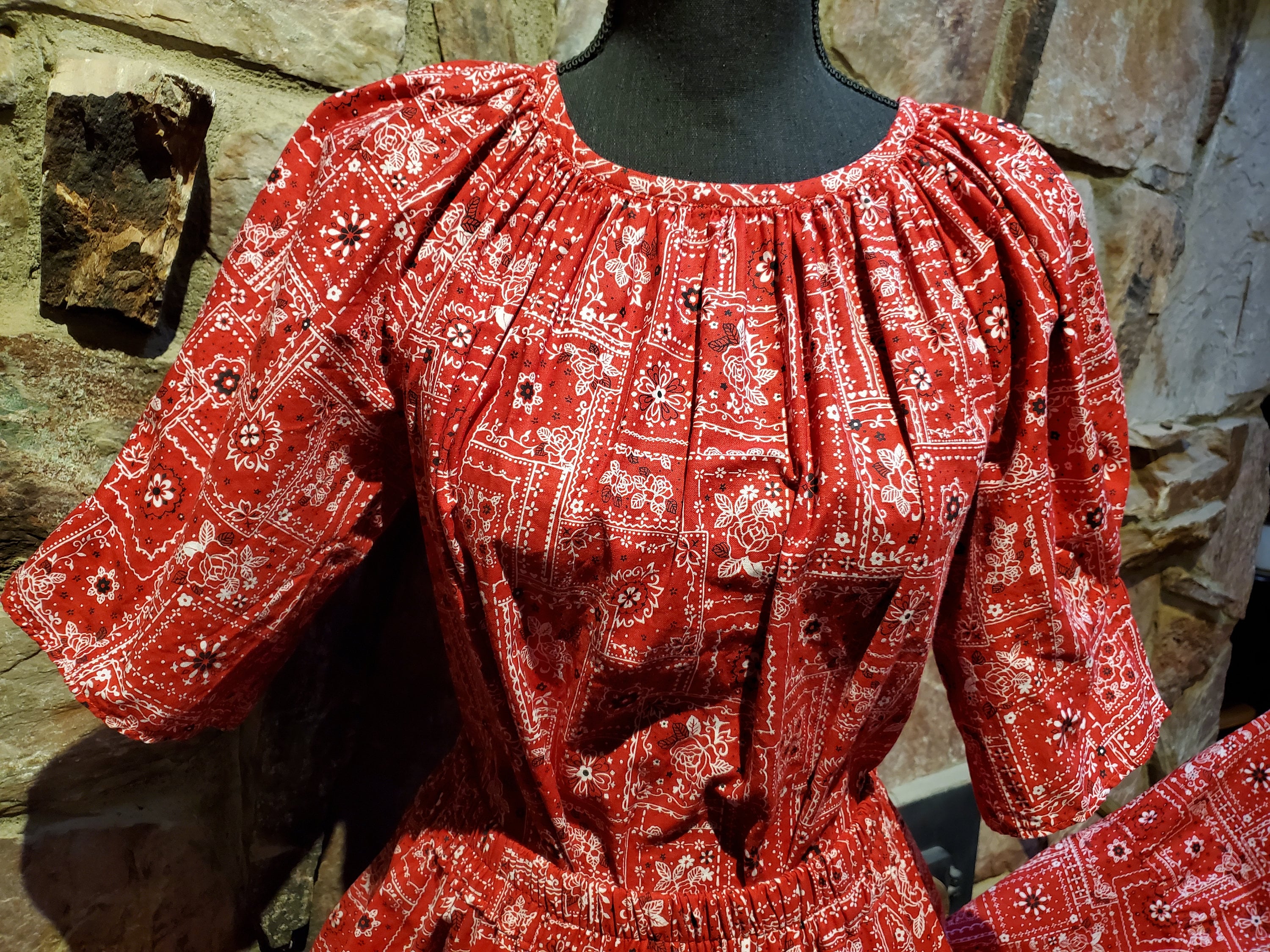 Country Dance Dress Red Picnic Dress, Country Dance Dress, Long Dance ...