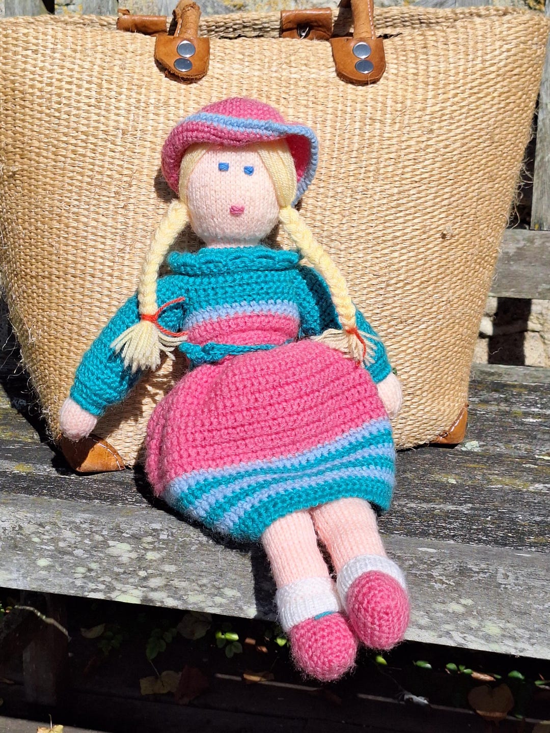 DOLLY, French Handmade Vintage Doll, Crochet and Knit Doll, One of a ...