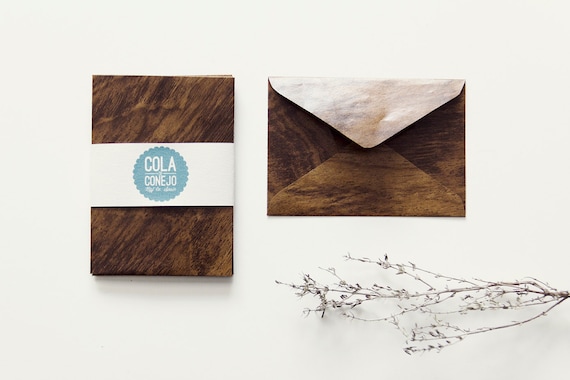 Envelope with wood look mini | Etsy