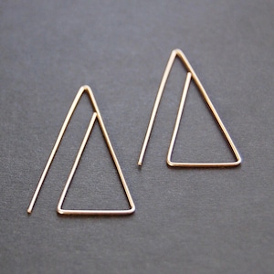 Triangle Threader Earrings - 14k Gold Filled, Argentium Silver ...