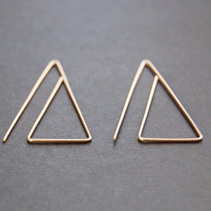 Triangle Threader Earrings - 14k Gold Filled, Argentium Silver ...