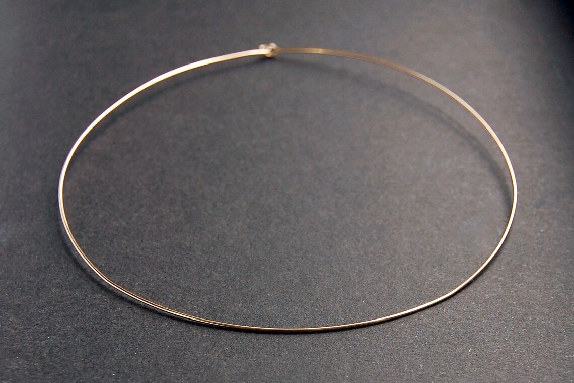 Gold Neck Cuff Gold Choker Necklace Gold Wire Choker - Etsy