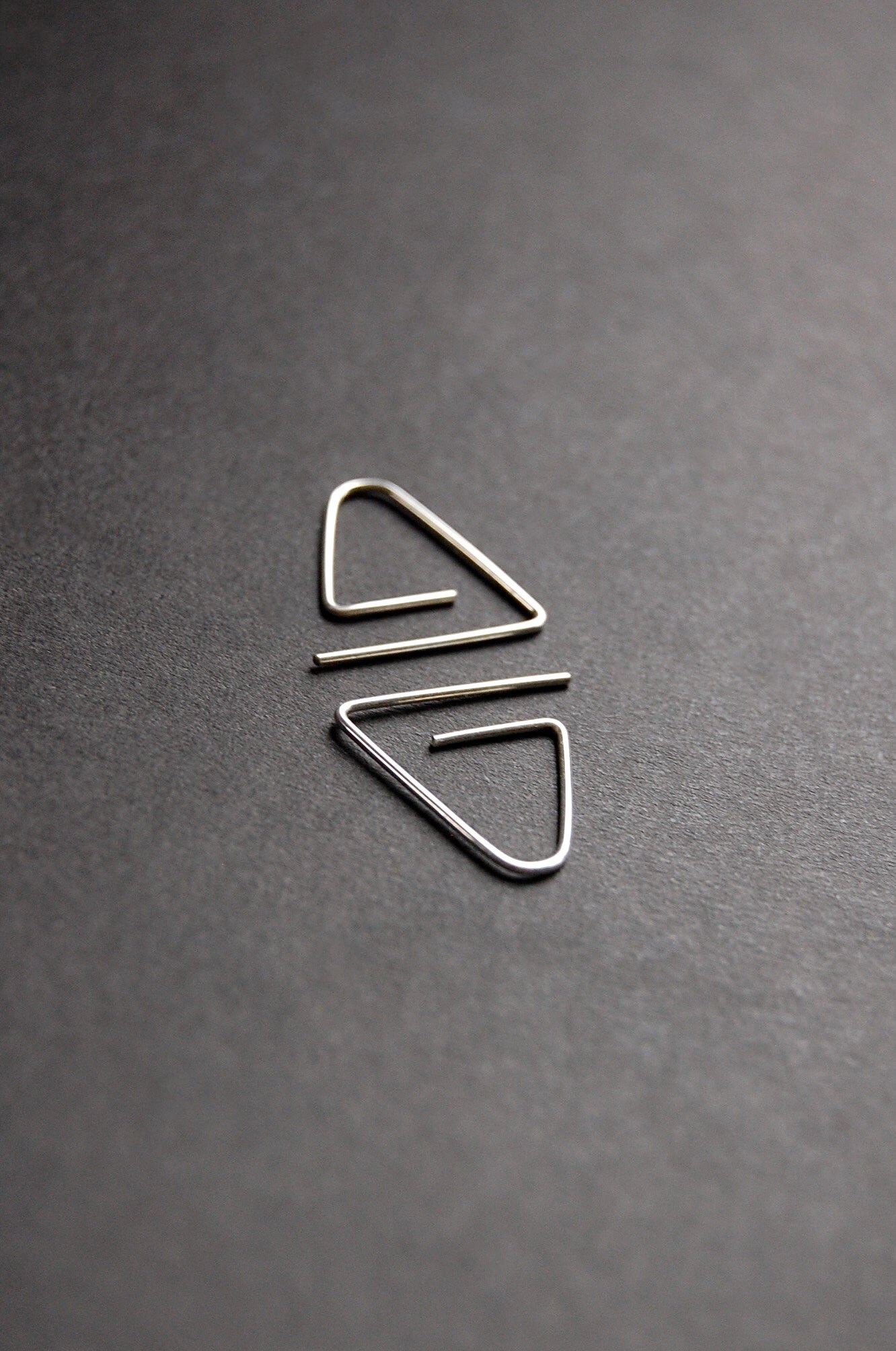 Open Triangle Hoop Earrings, Dainty Gold Filled Earrings, Sterling ...