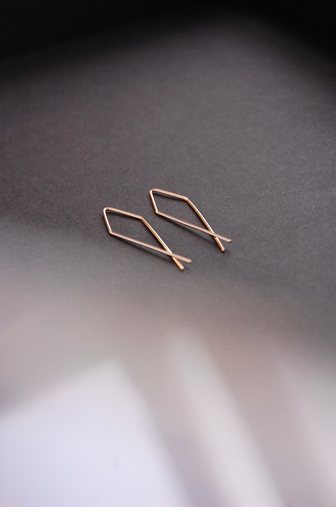 Long Kite Earrings Kite Hoop Earrings, Diamond Shaped Earrings, Gold ...