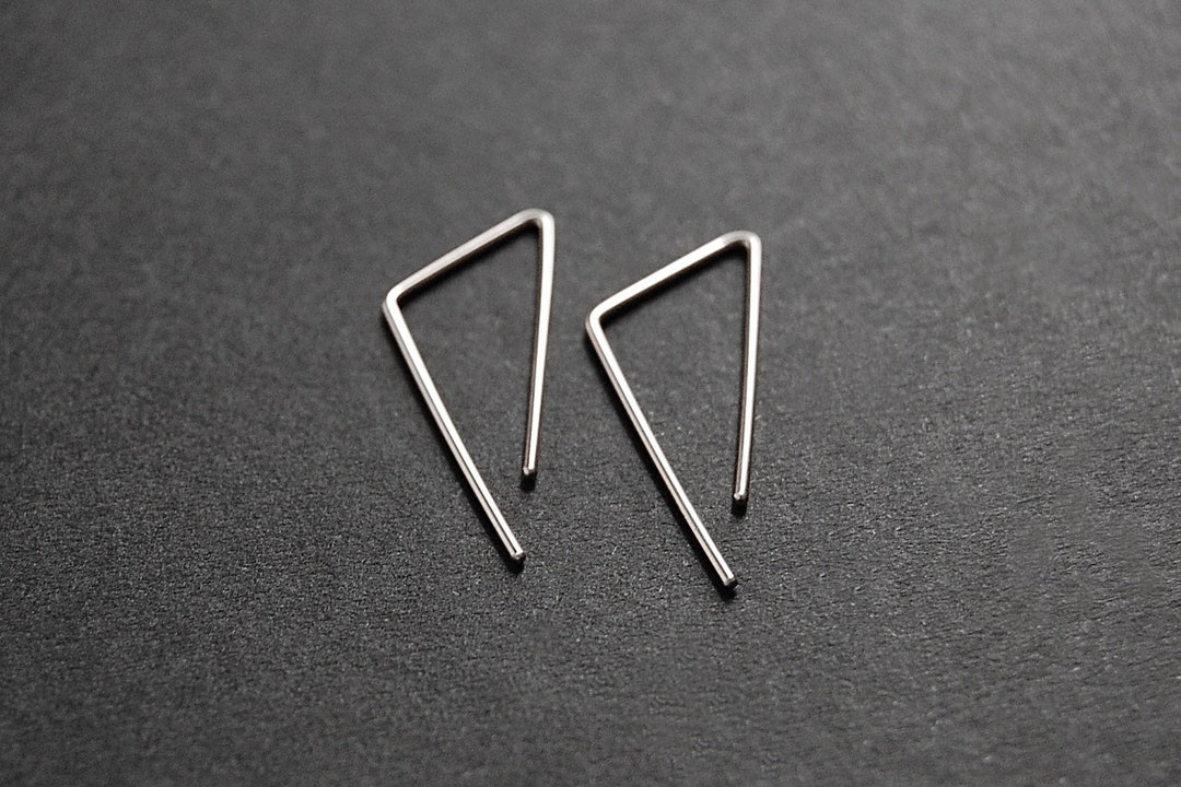Triangle Threader Earrings 14k Gold Filled, Sterling Silver, Argentium ...