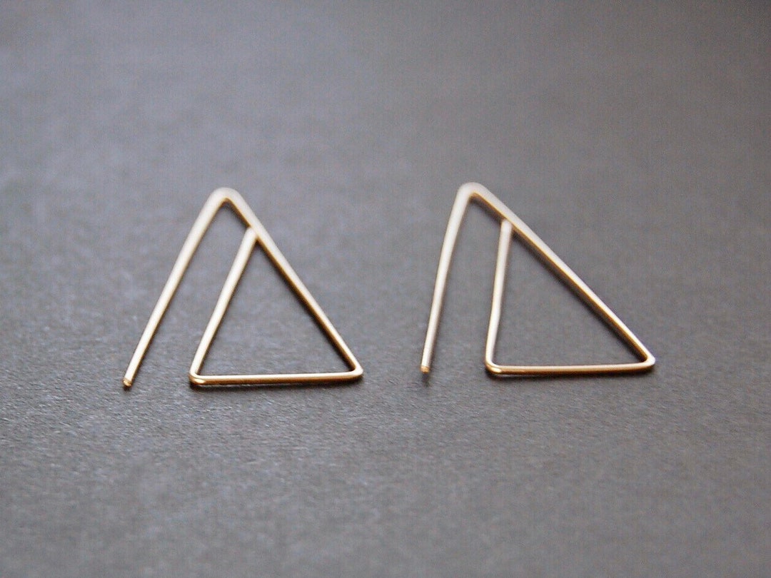 Triangle Threader Earrings - 14k Gold Filled, Argentium Silver ...