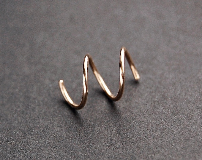 Short Double Piercing Threader Earrings Gold Filled Earrings, Gold ...