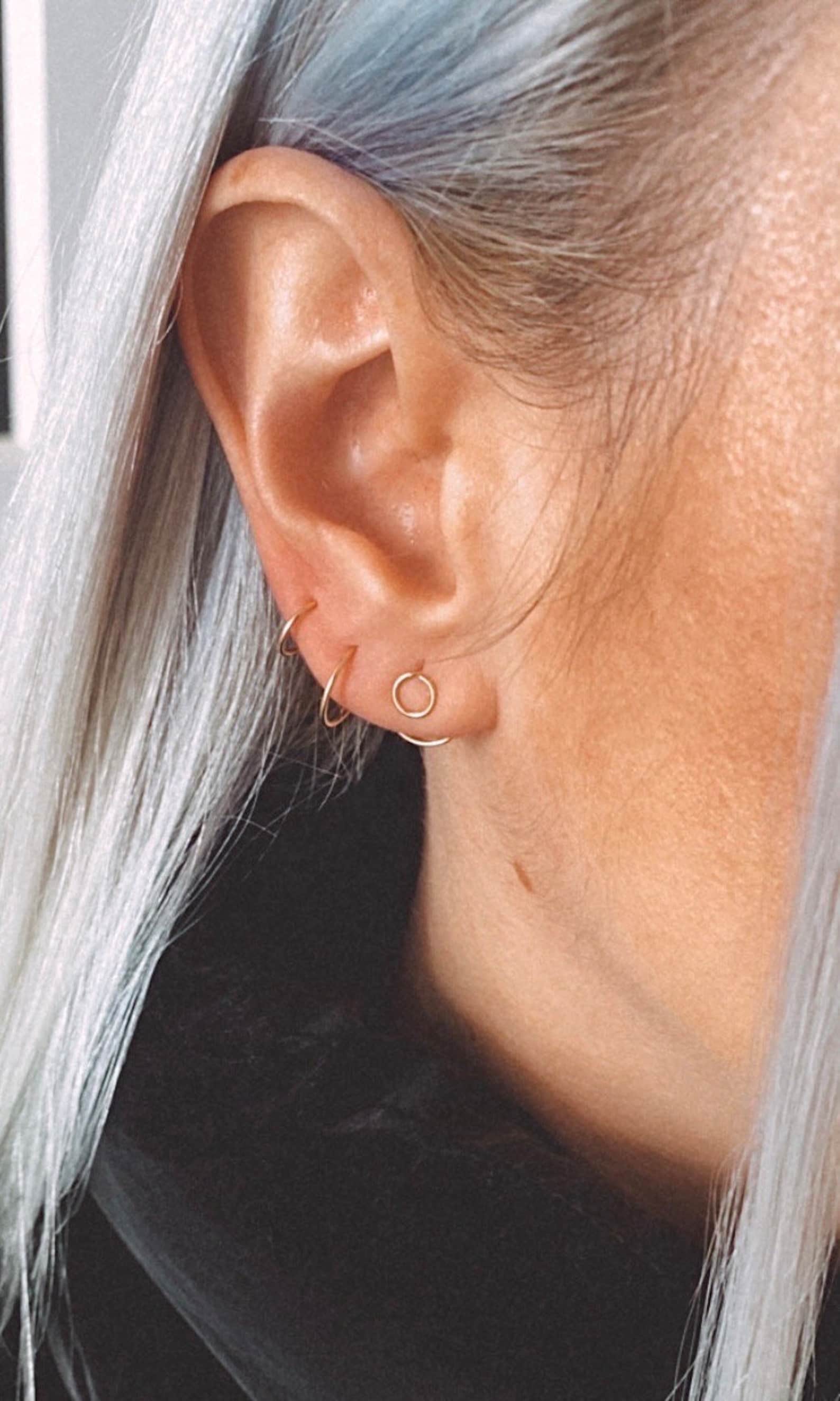 Small Circle Ear Jacket Earrings - 14k Gold Filled, Sterling Silver ...