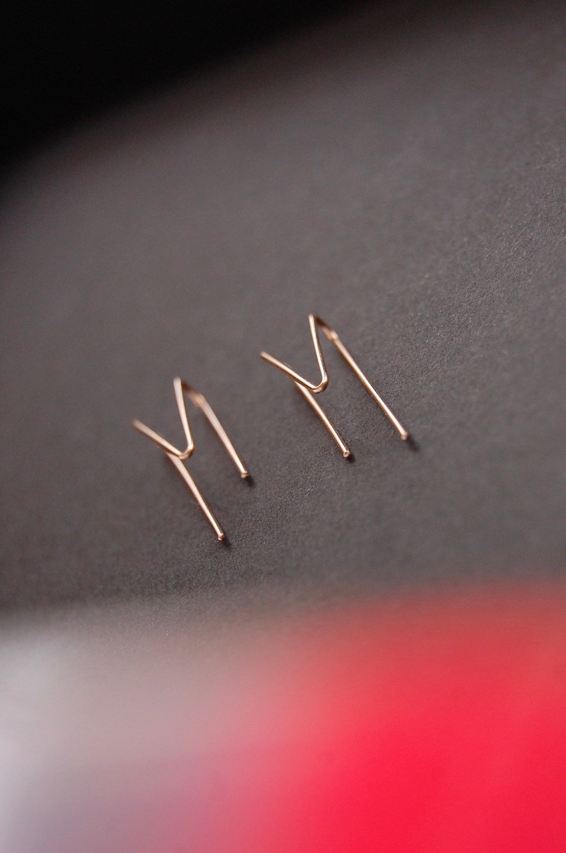 Double Piercing V Earrings Minimalist Earrings Minimal | Etsy