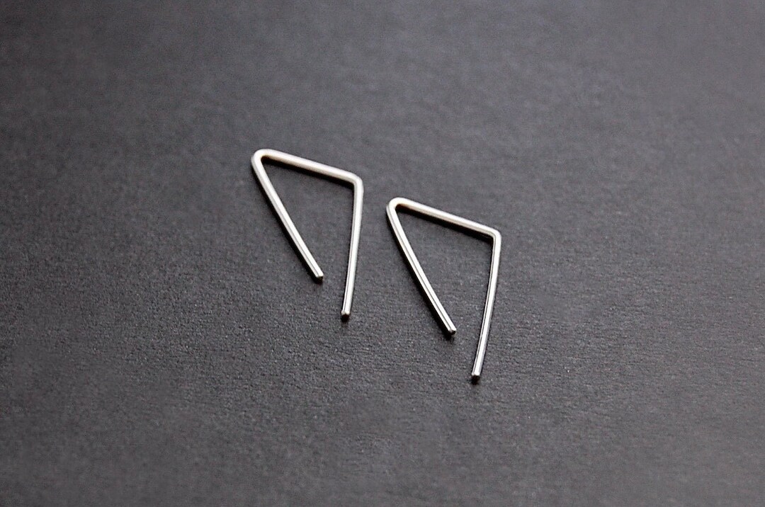 Triangle Threader Earrings - 14k Gold Filled, Sterling Silver ...