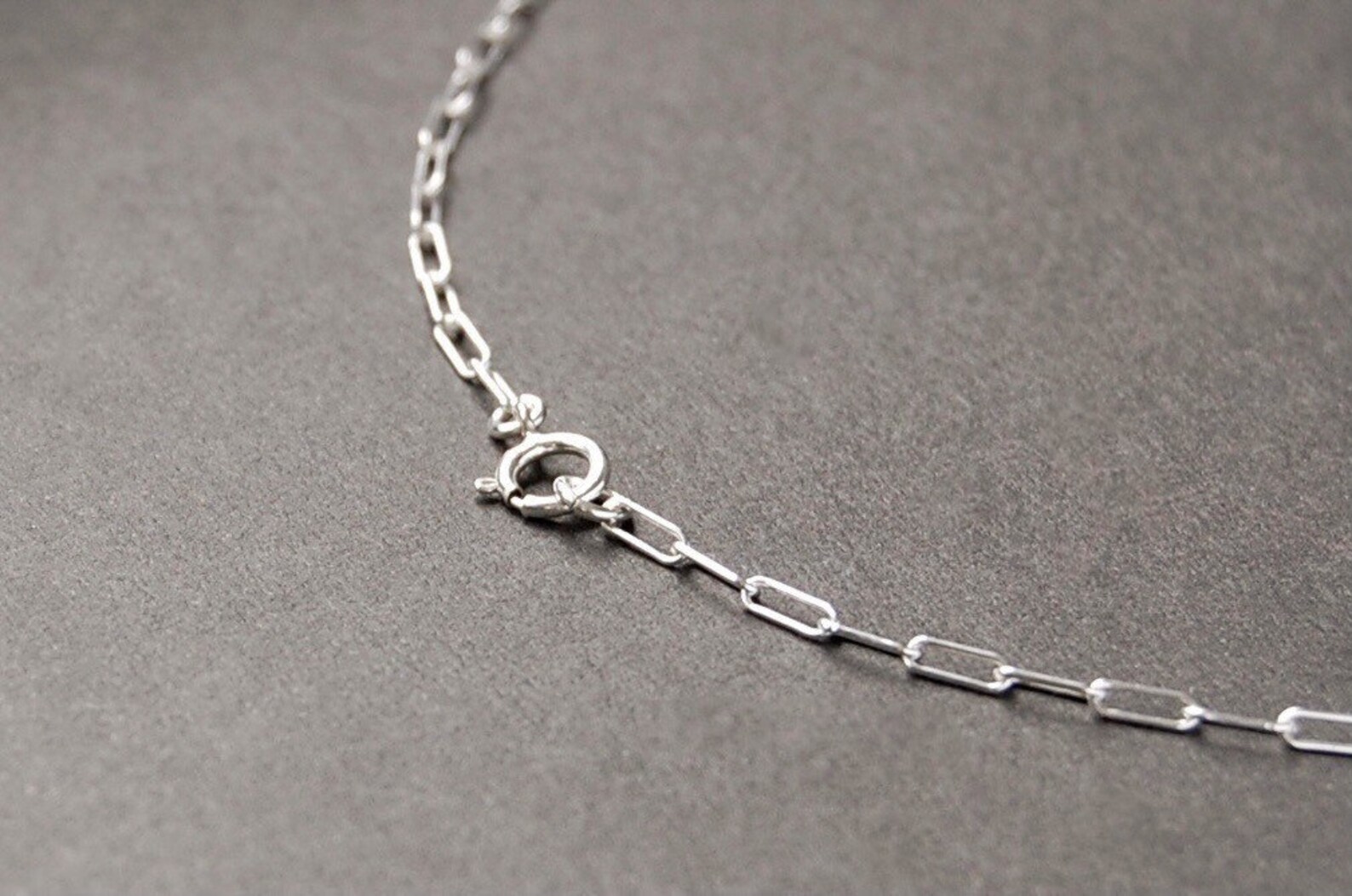 Sterling Silver Paperclip Chain Necklace Dainty Sterling - Etsy