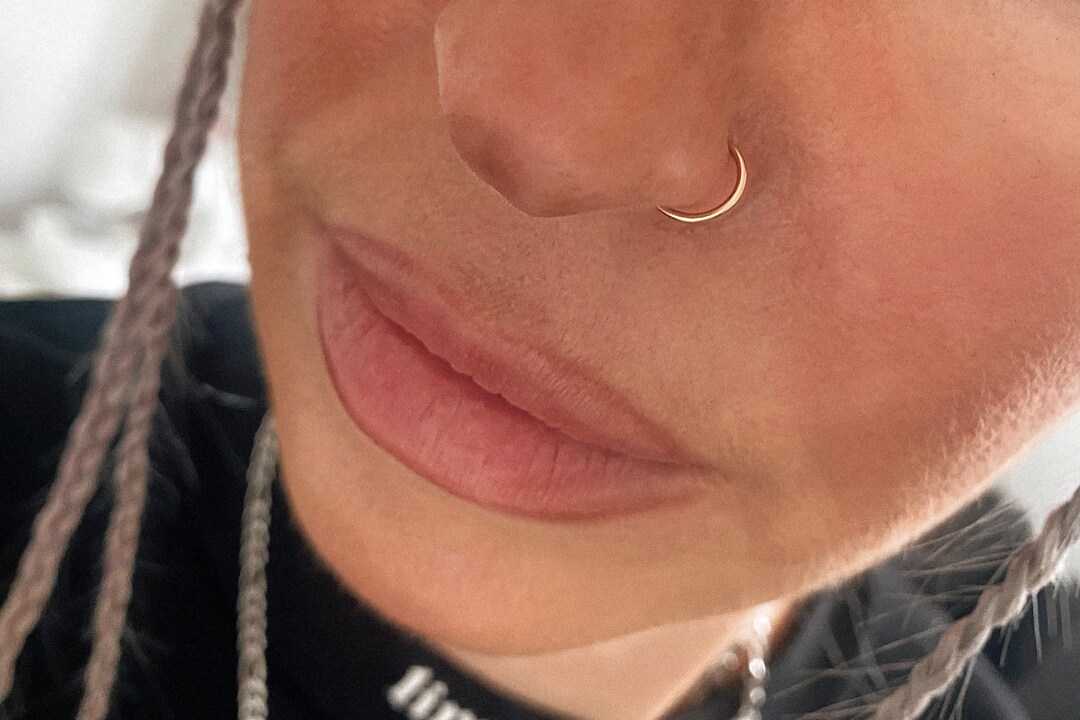 Nose Hoop - Sterling Silver Nose Hoop, Gold Nose Hoop, Gold Filled Nose ...