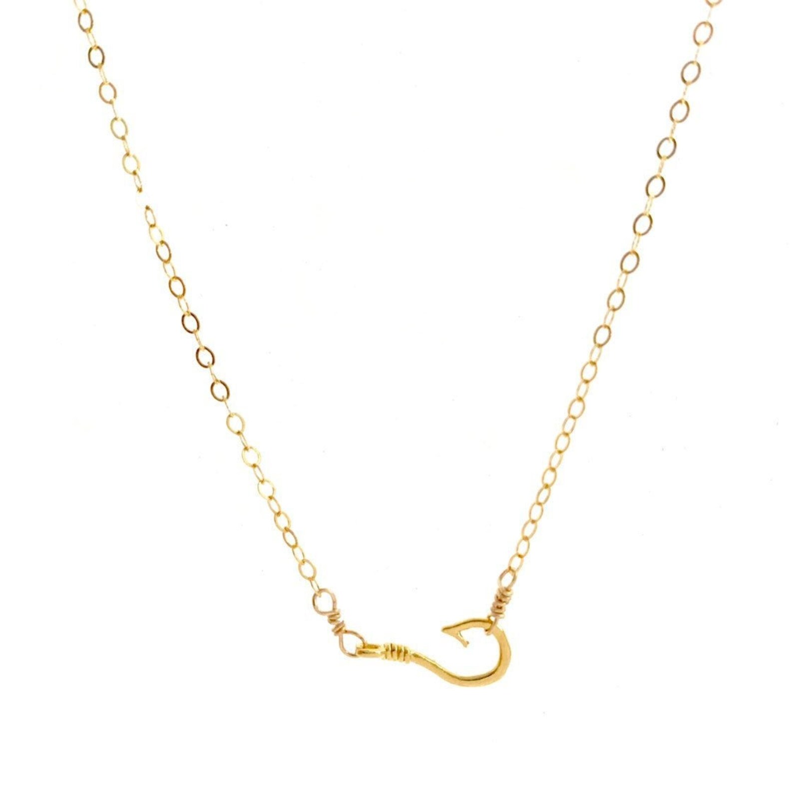 Fish Hook Necklace, Dainty Fishhook, Gold Necklace - Etsy