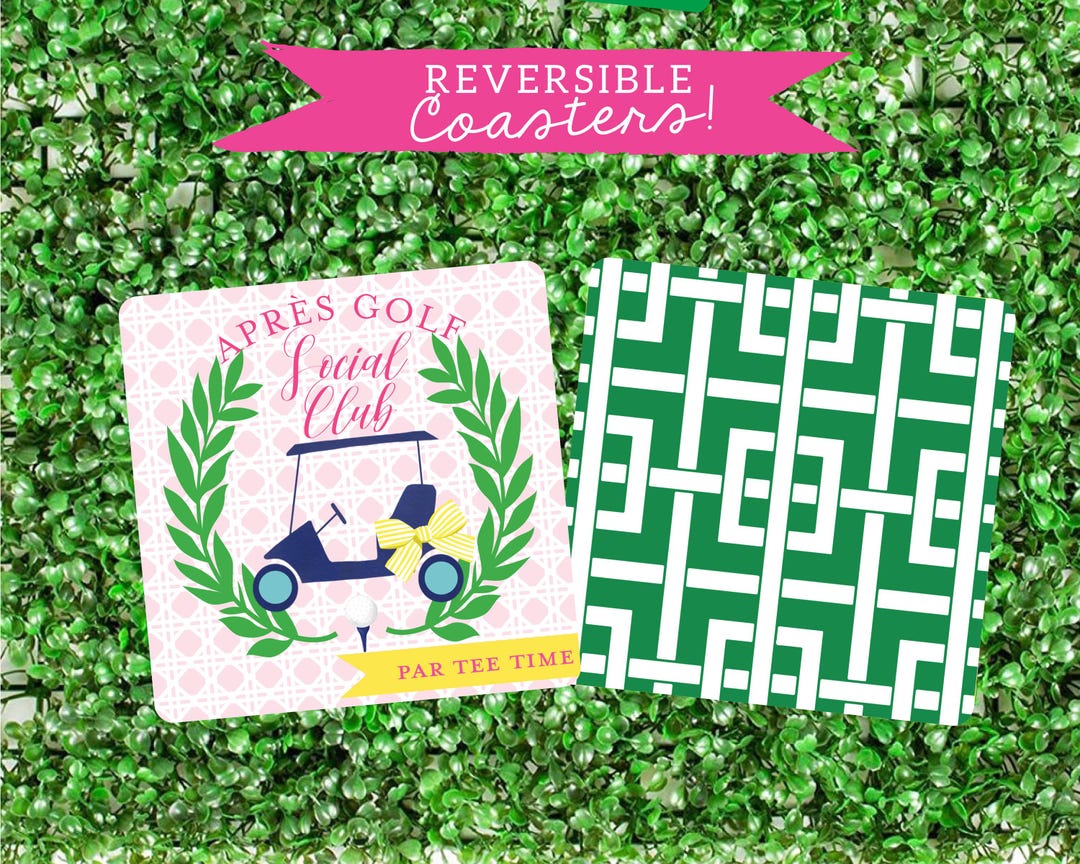 Golf Themed Paper Coasters With Reversible Designs for Easy Team Party ...