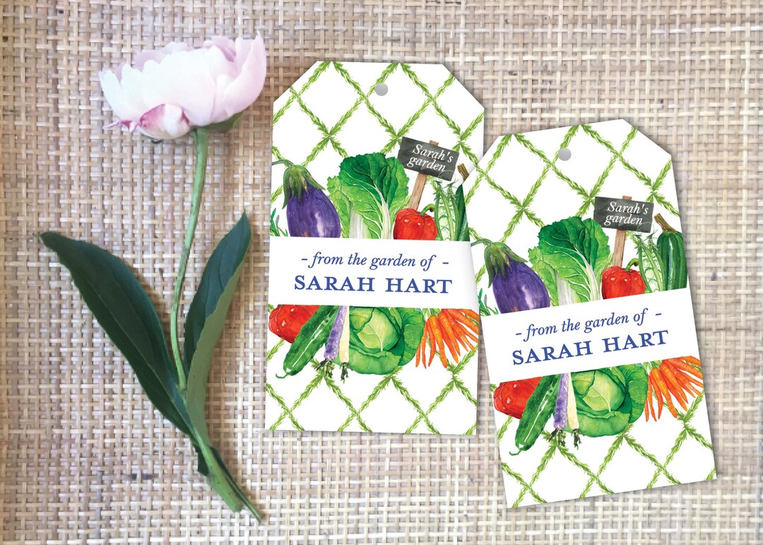Vegetable Garden Gift Tag, Watercolor Root Vegetable Luggage Tag ...