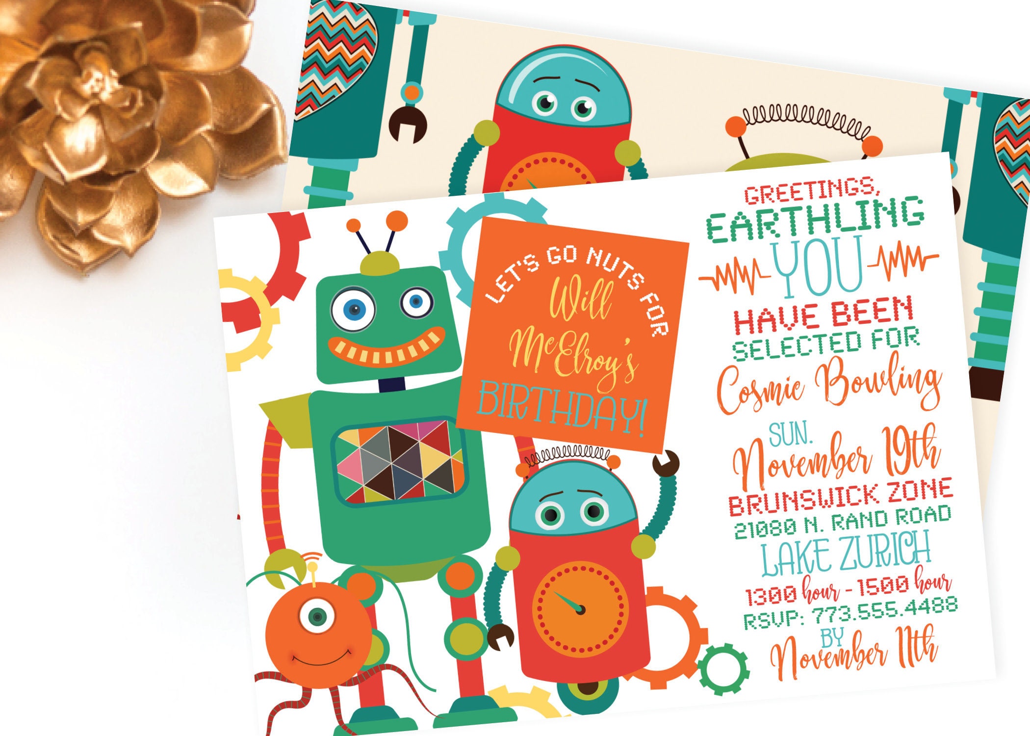 Robot Invitation, Robot Birthday Invitations, Robot Party, Robot ...